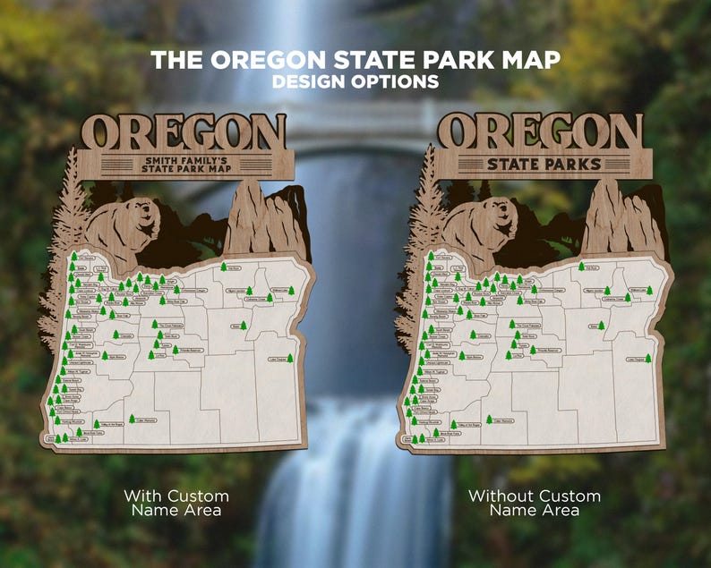 Personalized Oregon State Park Travel Map: DIY or Assembled - Etsy