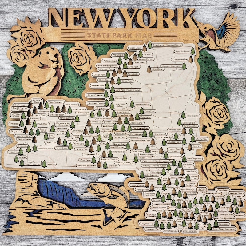New Jersey Map Parks - Etsy