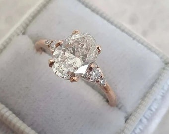 Oval Cut Lab Created Diamond Ring - Etsy