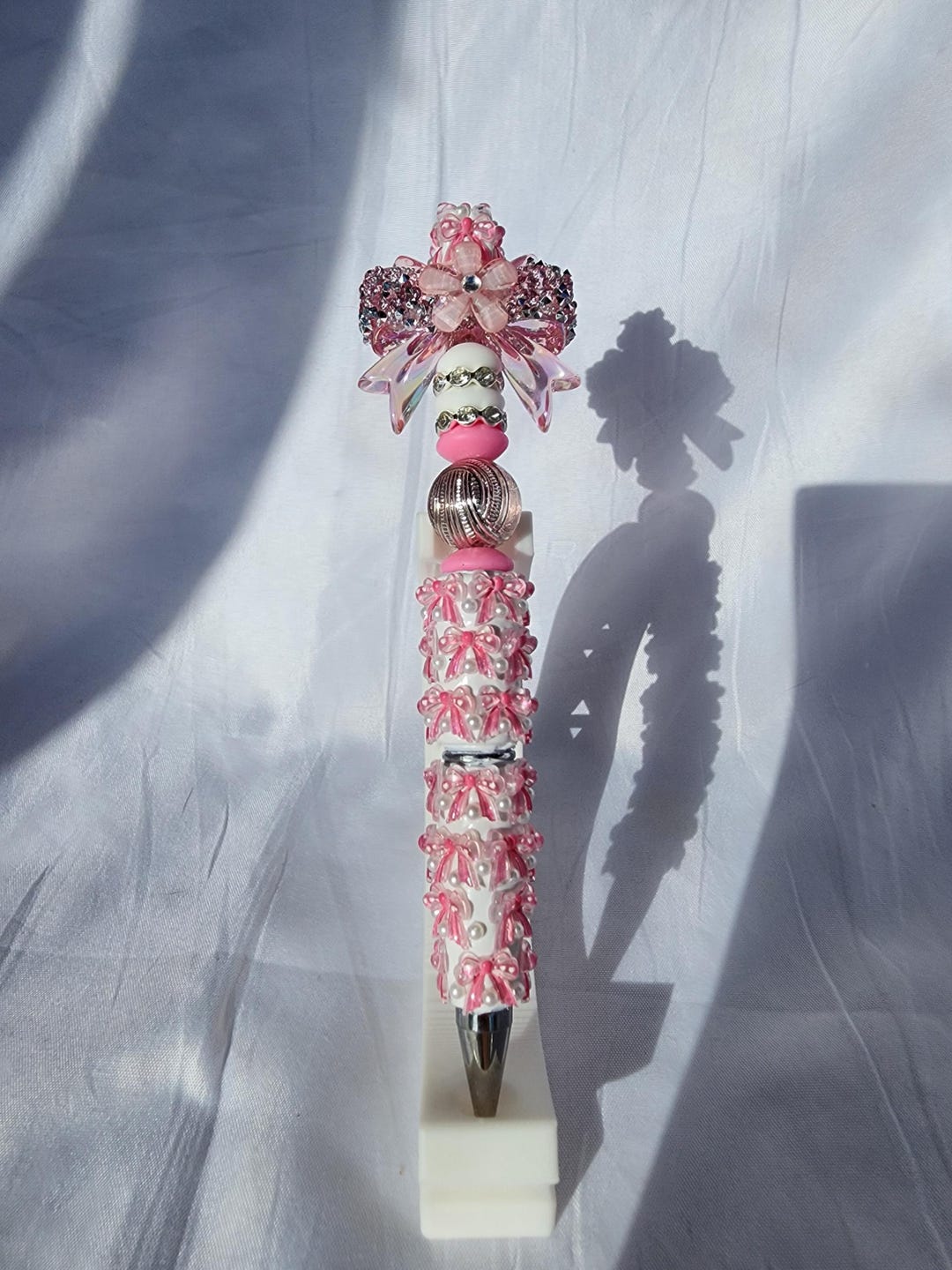 Beaded Pen With Pink Bow - Etsy