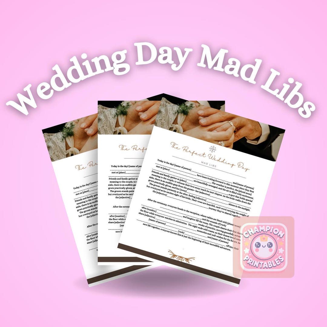 Custom Wedding Photography Mad Libs| Personalized Bridal and Groom ...