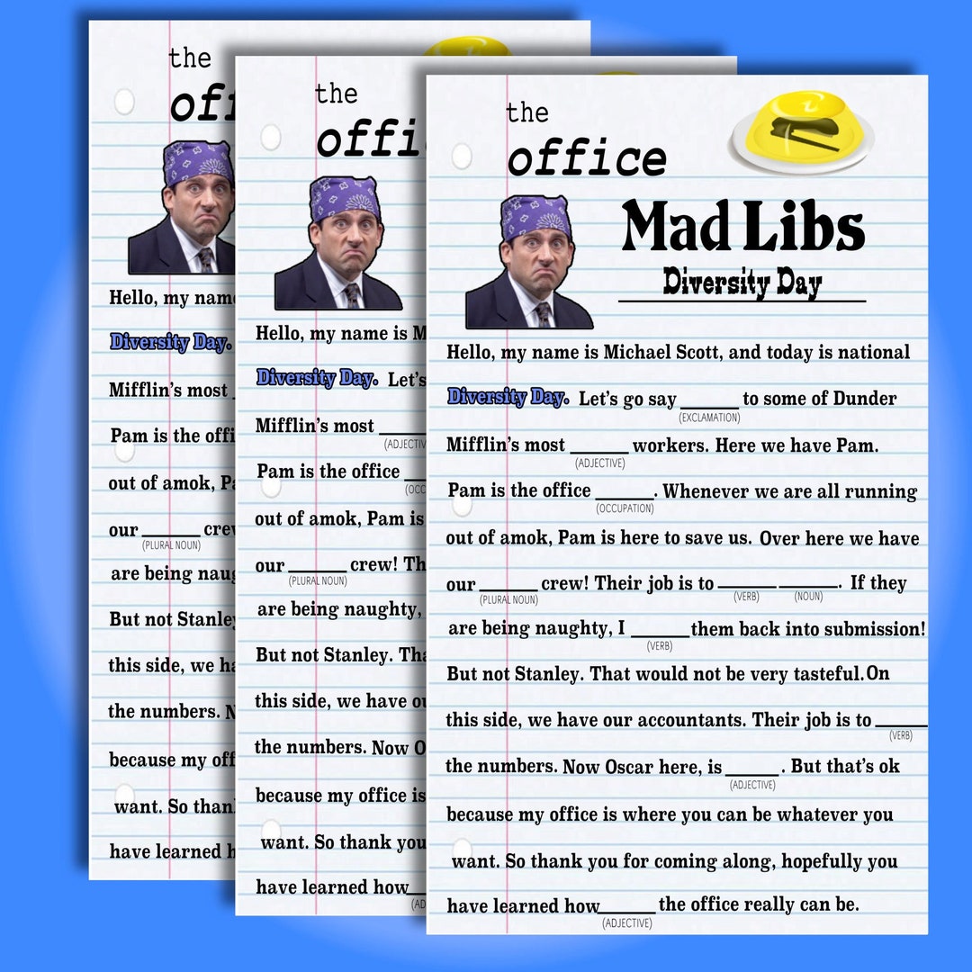Diversity Day Mad Libs/the Office/cheap Party Game/family Night/ Silly ...