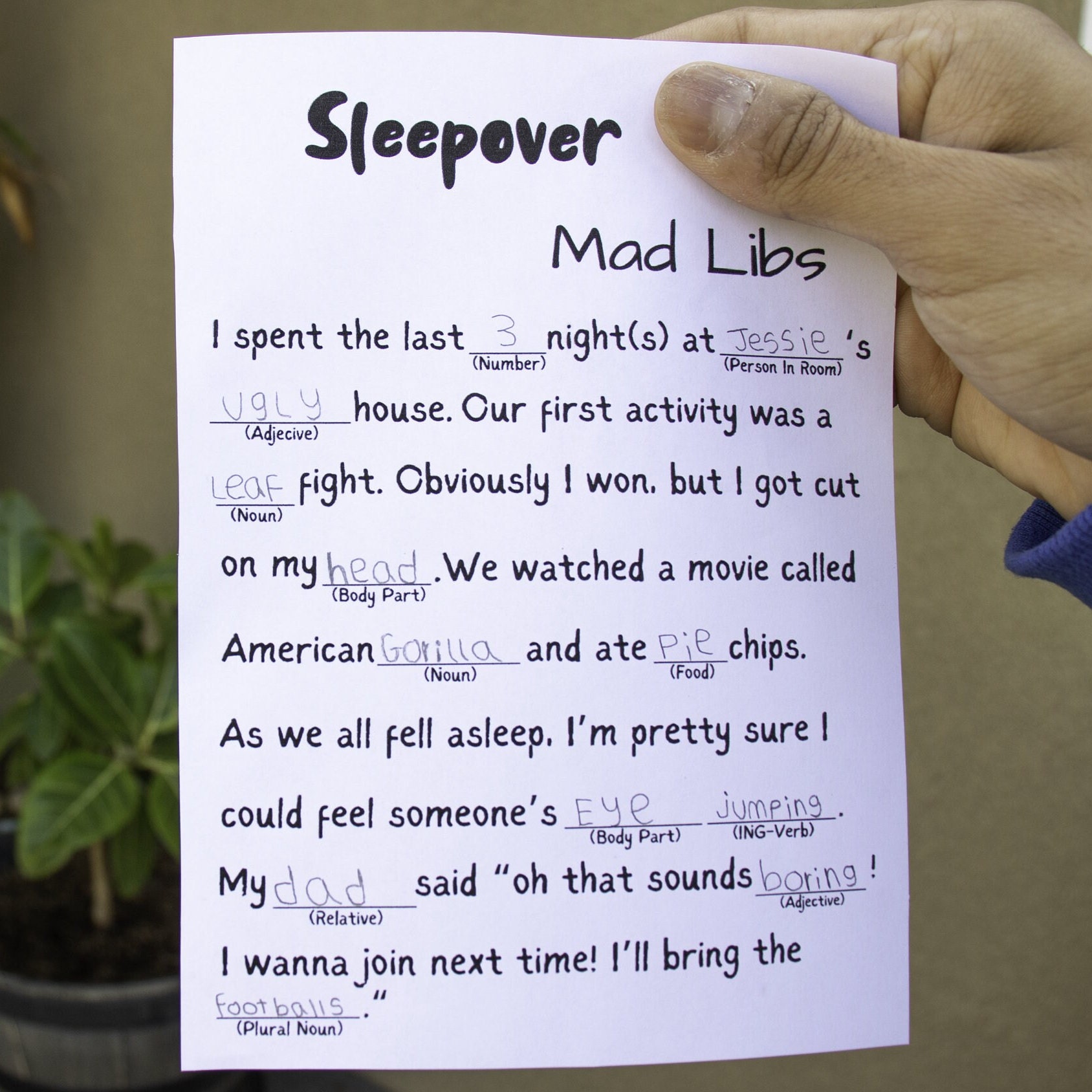 Cheap Sleepover Mad Libs! Printable, Downloadable, Party Game for Kids ...