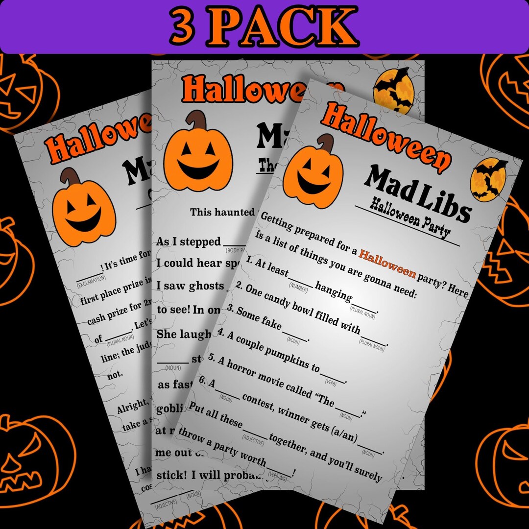 Halloween Mad Libs Party Pack/cheap Party Game/family Night/ Silly ...