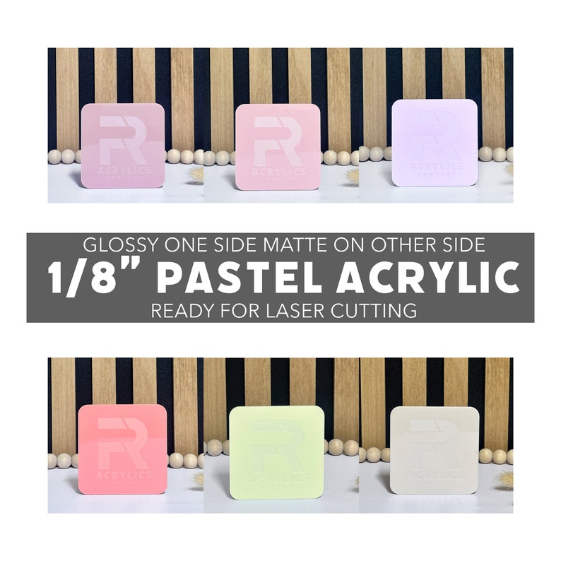 Laser Cut Ready Pastel Acrylic Sheets, Glowforge Ready Acrylic Sheets ...