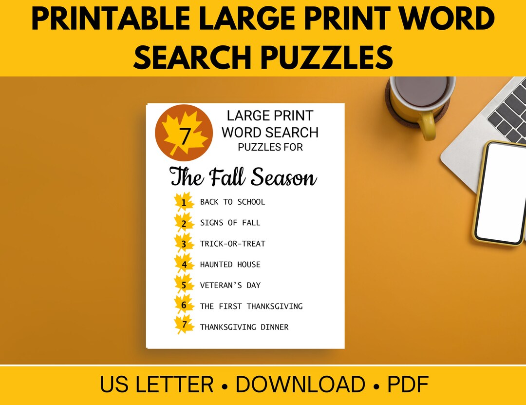 Word Search Printable Puzzles, Digital Puzzle Bundle Fall Word Search ...
