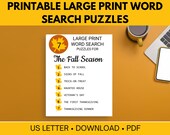Word Search Printable Puzzles Digital Puzzle Bundle Fall Word - Etsy