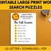 Word Search Printable Puzzles, Digital Puzzle Bundle Fall Word Search ...