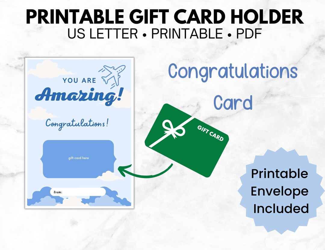 Printable Graduation Gift Card Holder - Etsy