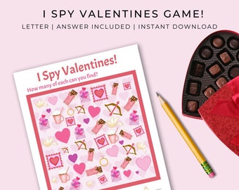 Valentines Day I Spy Printable - Etsy