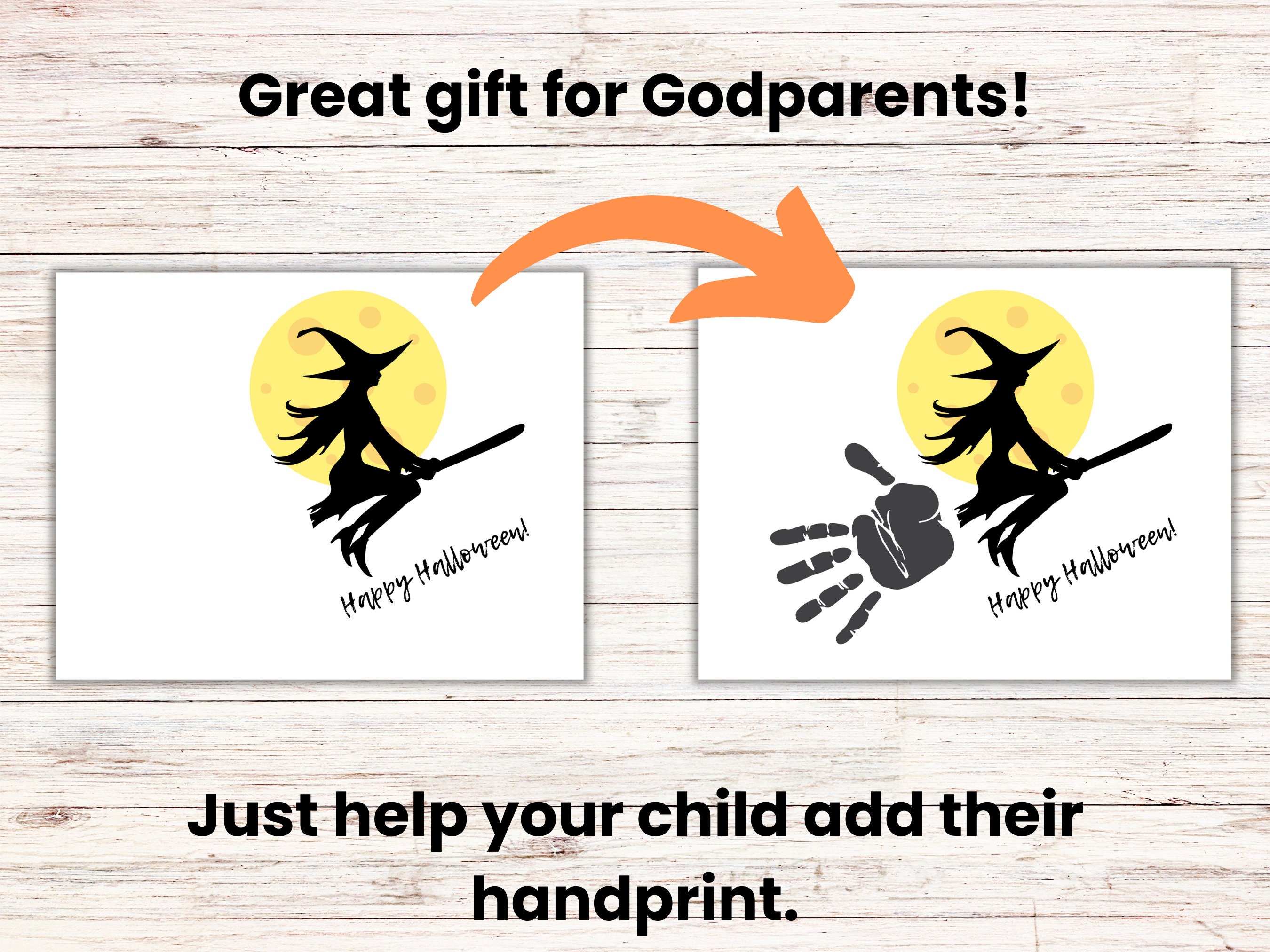 Halloween Handprint Craft Printable Fall Handprint Art - Etsy