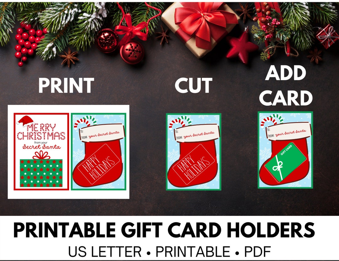 Printable Christmas Secret Santa Gift Card Holder - Etsy