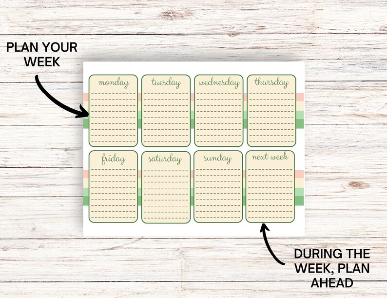 Simple Weekly Planner Printable, Printable Weekly Planner, Digital ...