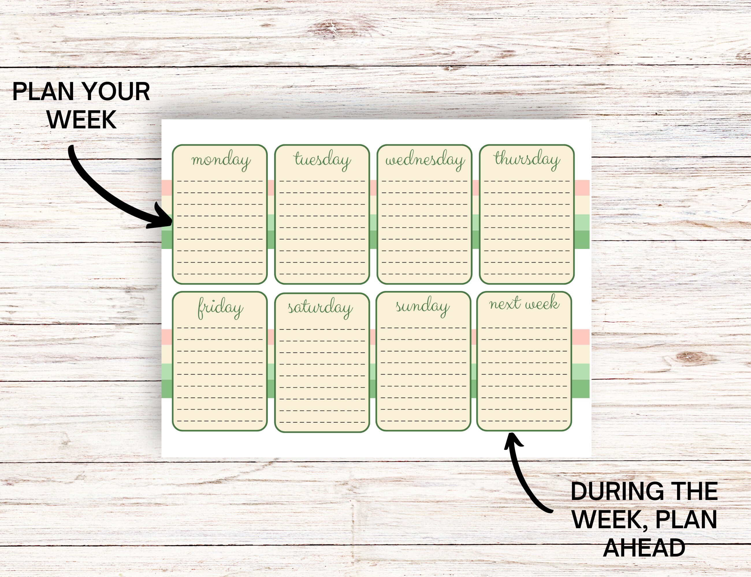 Simple Weekly Planner Printable, Printable Weekly Planner, Digital ...