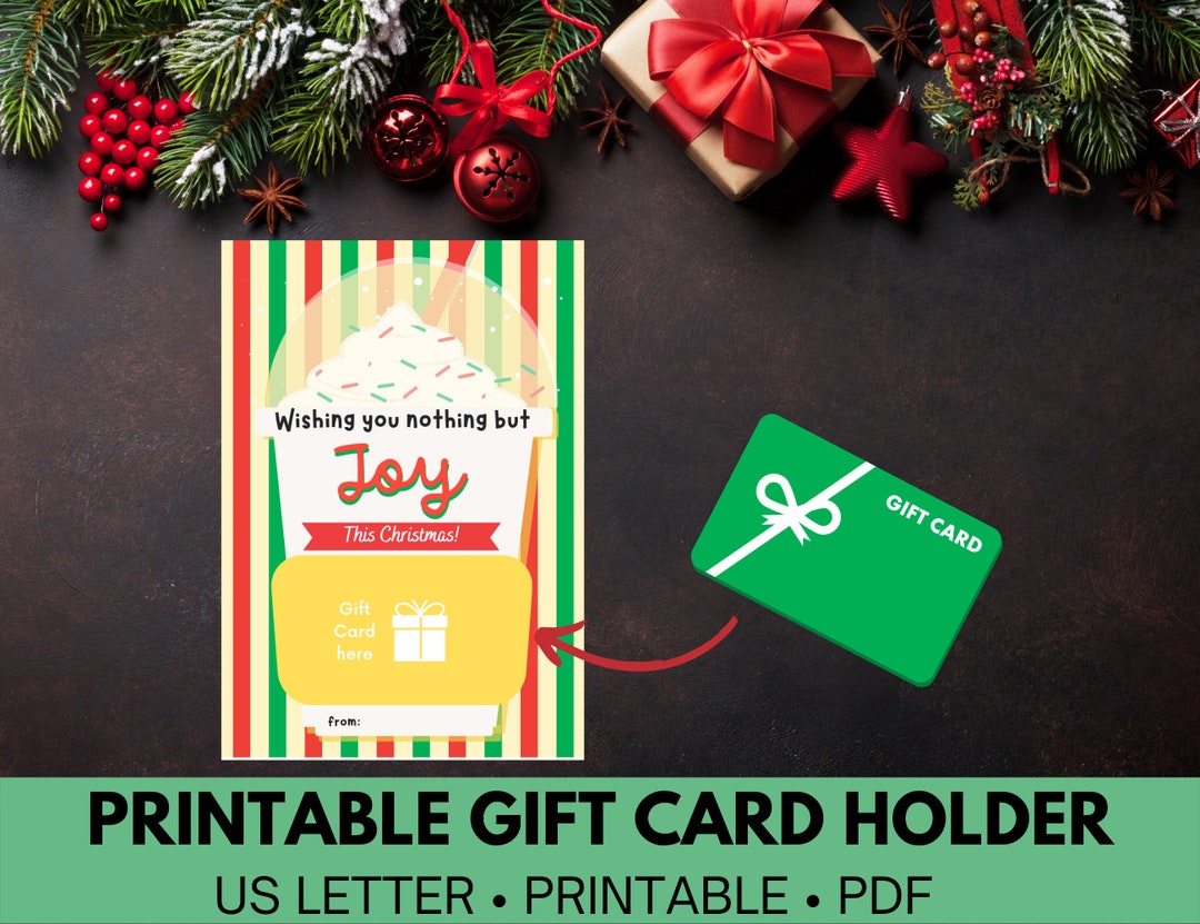 Printable Christmas Coffee Gift Card Holder-joy - Etsy