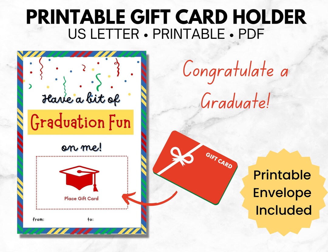 Printable Graduation Gift Card Holder - Etsy