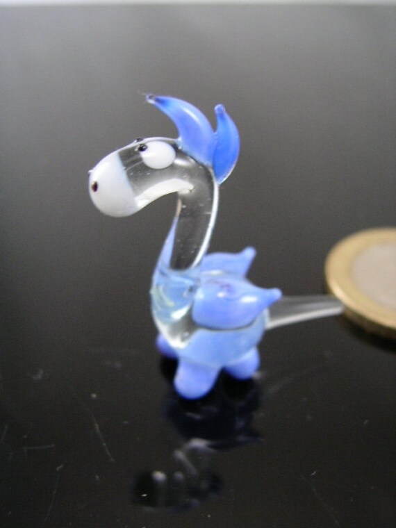 Miniatures Blue dragon A figure made of glass. Miniature dragon The ...