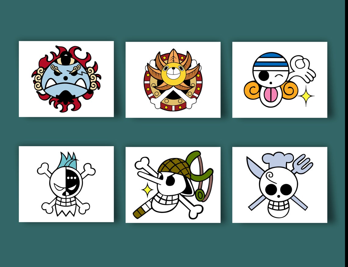 One Piece Crew Flag Pirates Logo Svg Png Pdf Clip Art | Etsy