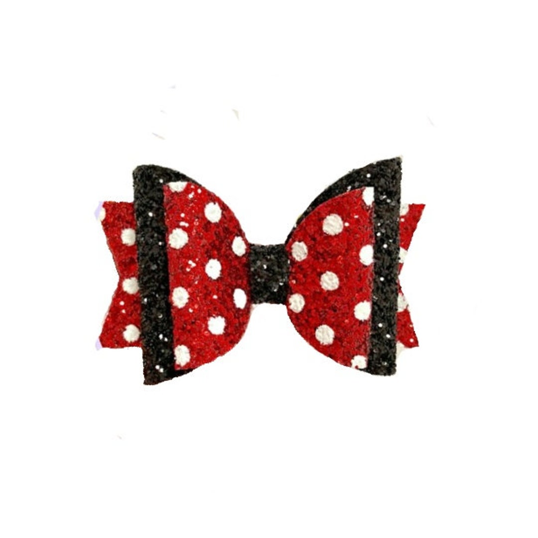 Minnie Mouse Glitter Hair Bow, Polka Dot Hair Bows, Baby Bows, Birthday ...