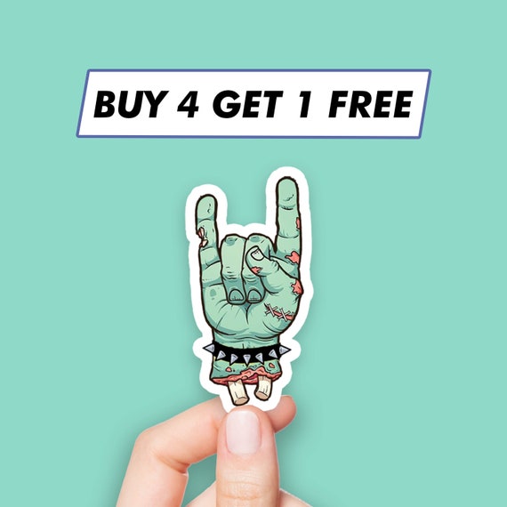 Zombie Rock Hand Sticker Punk Music Stickers Laptop Stickers - Etsy