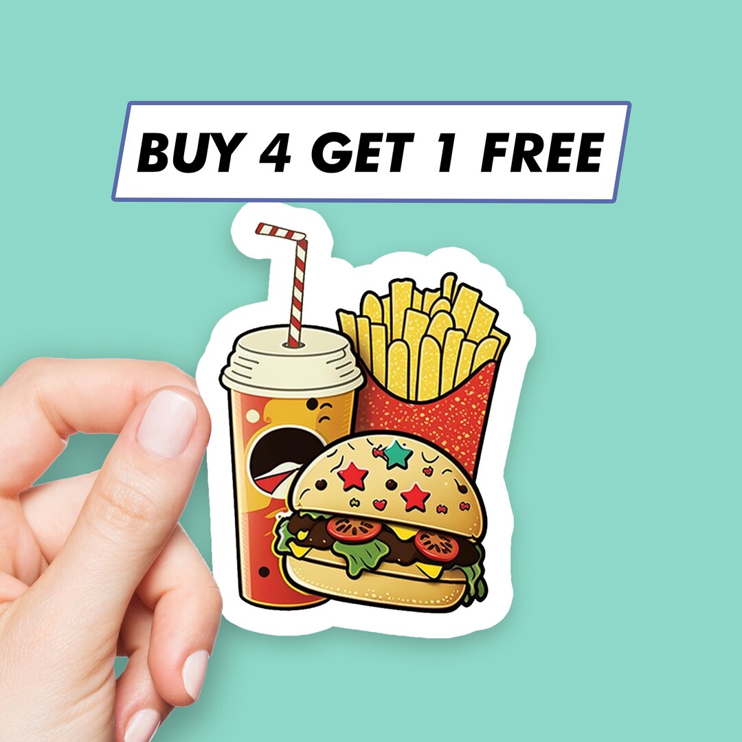 Drinks Emoji Sticker French Fries Burger Stickers Laptop Stickers ...