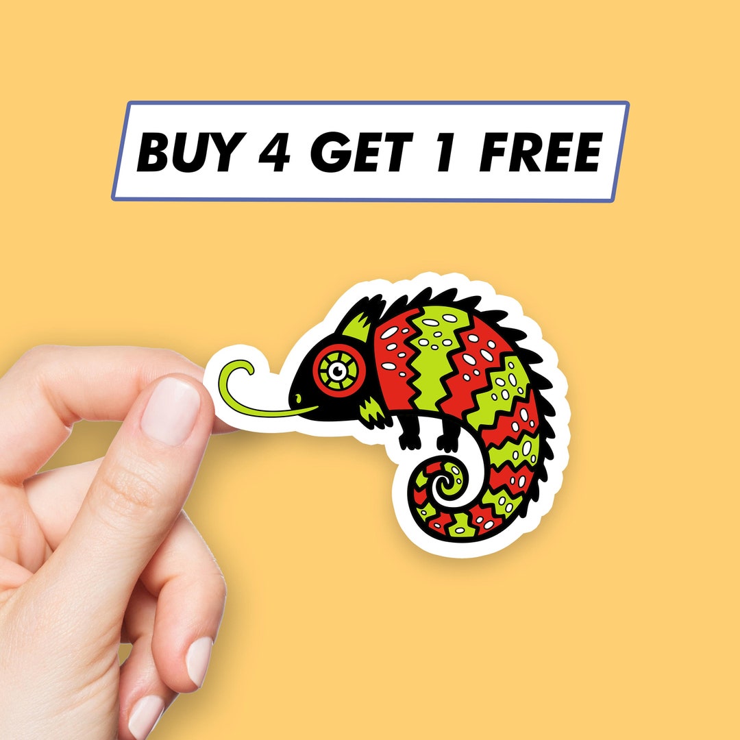 Rainbow Chameleon Sticker Tropical Gecko Stickers Laptop Stickers ...