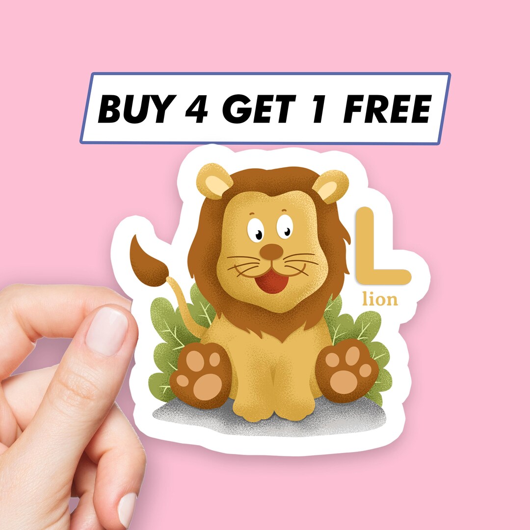 Lion Letter L Sticker Animal Alphabet Stickers Laptop Stickers ...