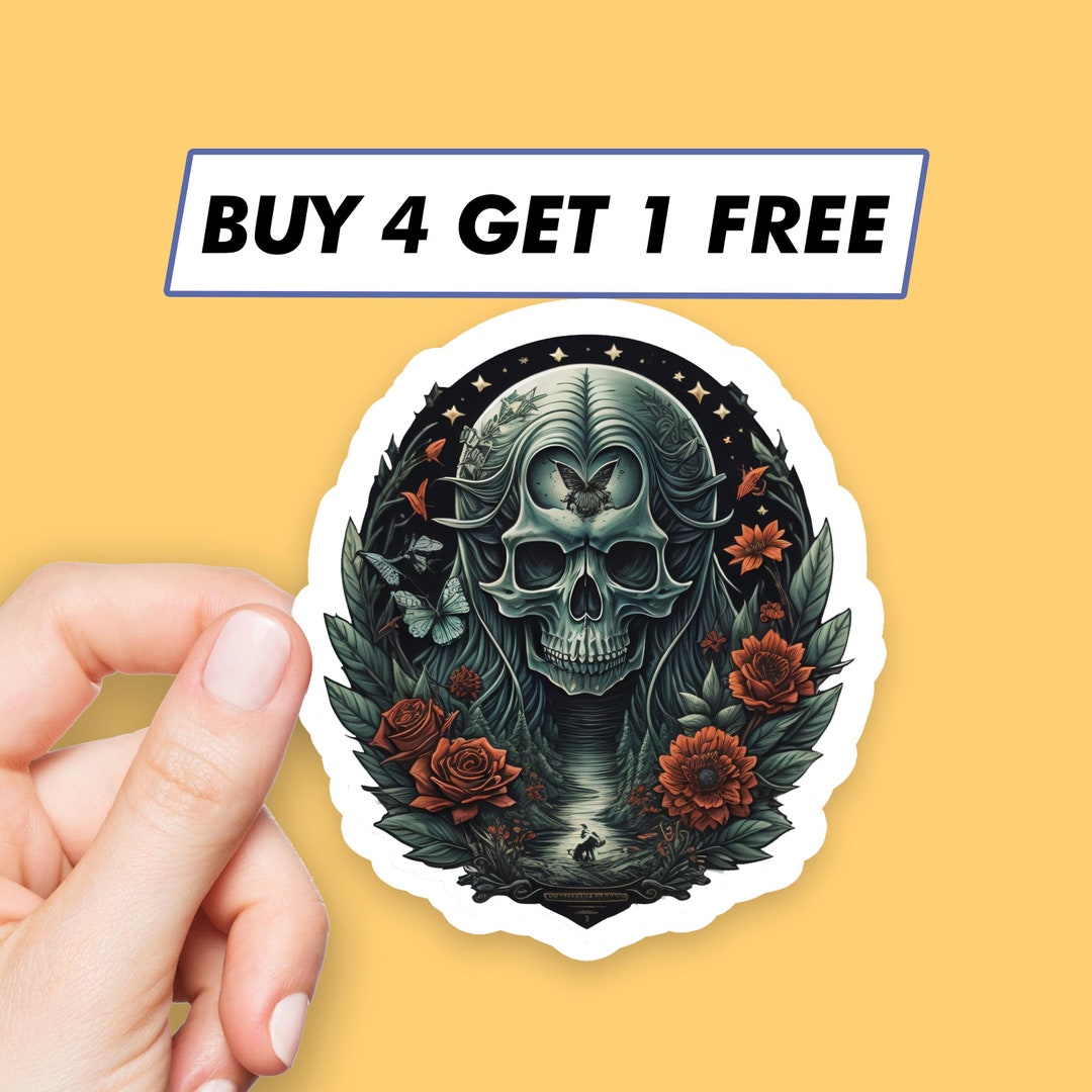 Gothic Skeleton Sticker Halloween Horror Stickers Laptop Stickers ...