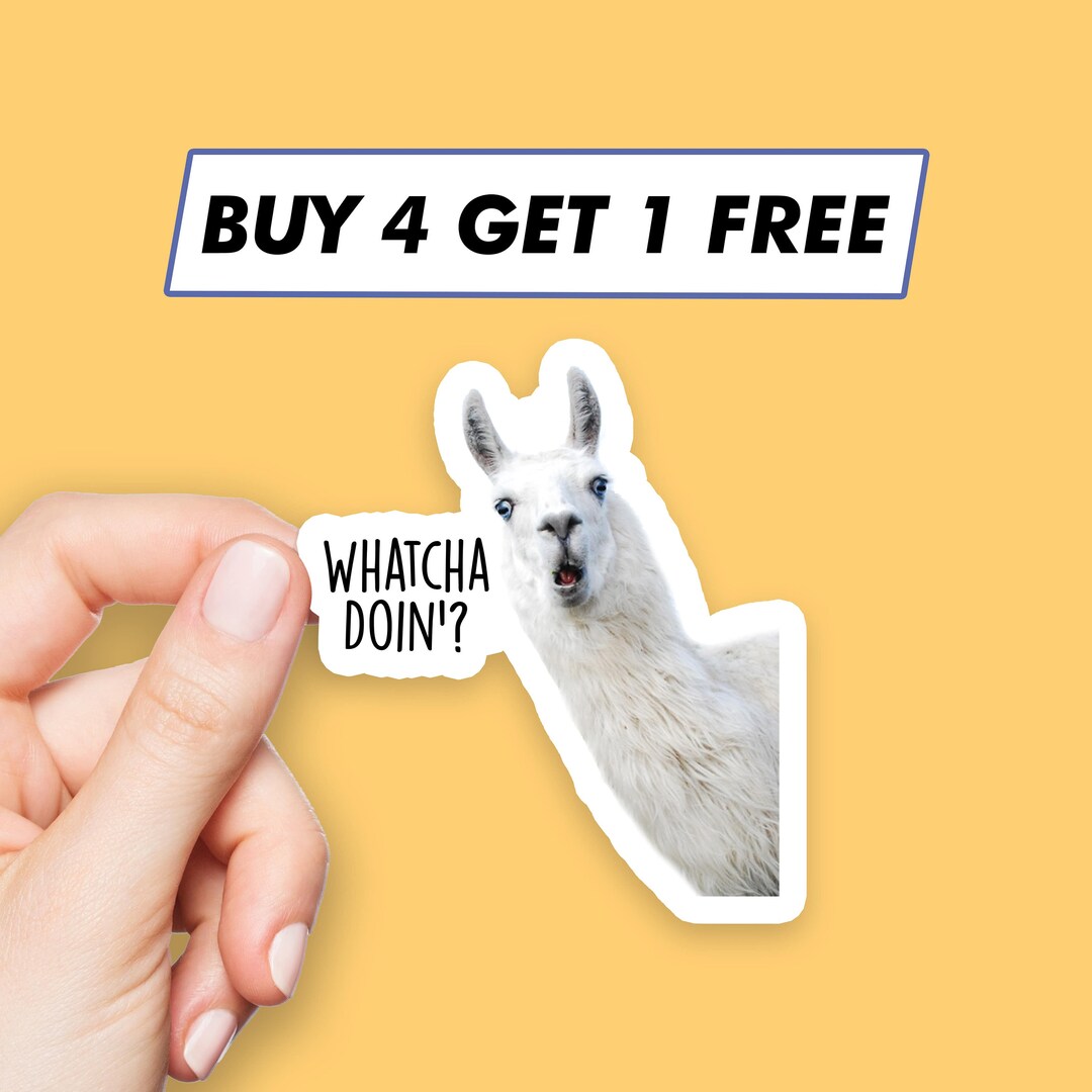 Funny Whatcha Doin Sticker Llama Saying Stickers Laptop Stickers ...