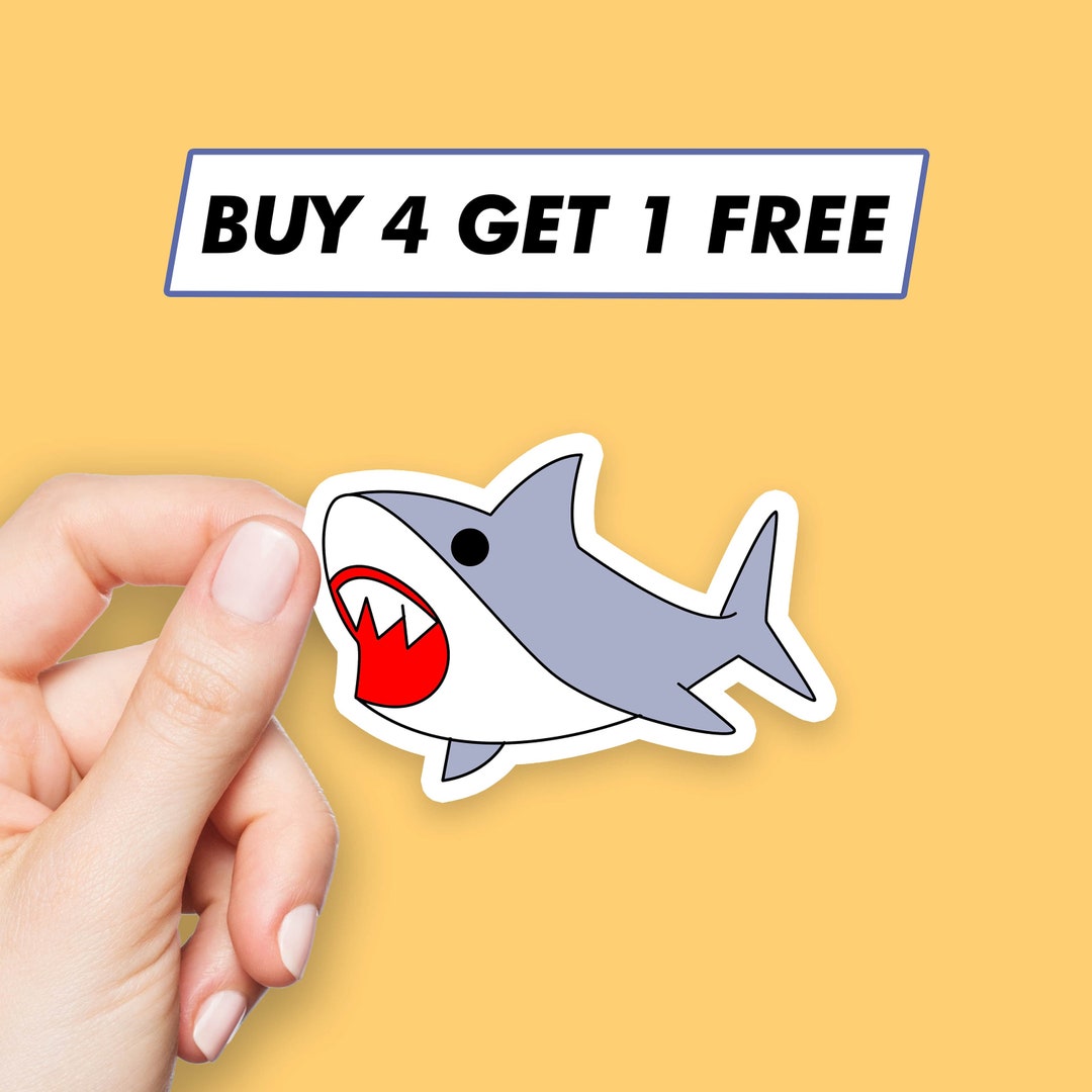 Cute Shark Sticker Kawaii Cool Stickers Laptop Stickers Aesthetic ...