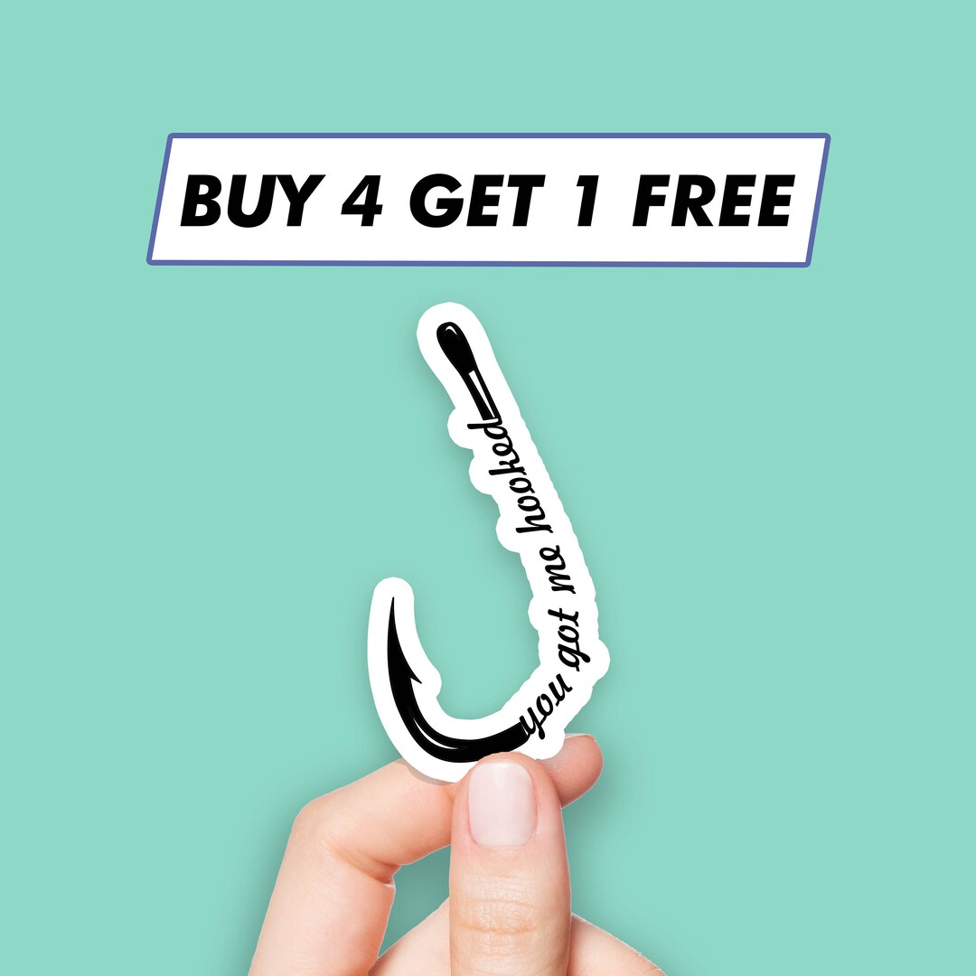 Cool You Got Me Hooked Sticker Love Quote Stickers Laptop Stickers ...