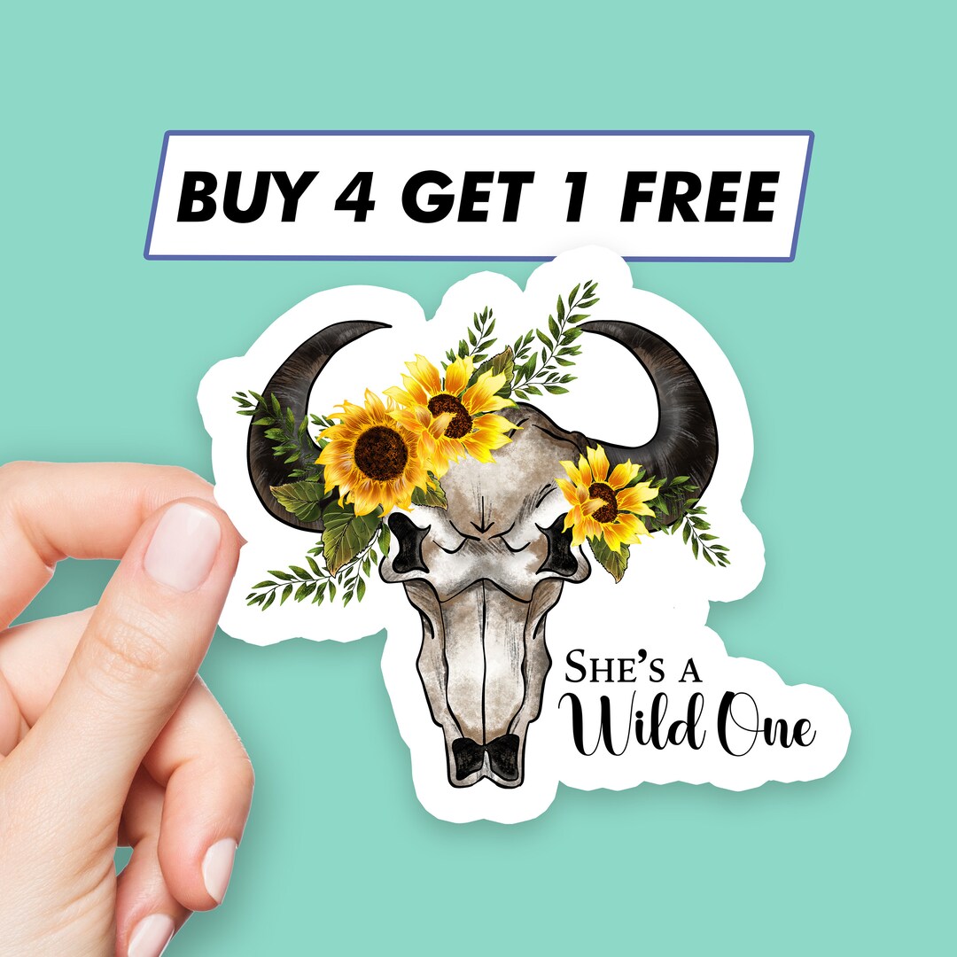Wild One Highland Cow Sticker Cowboy Quotes Stickers Laptop Stickers ...