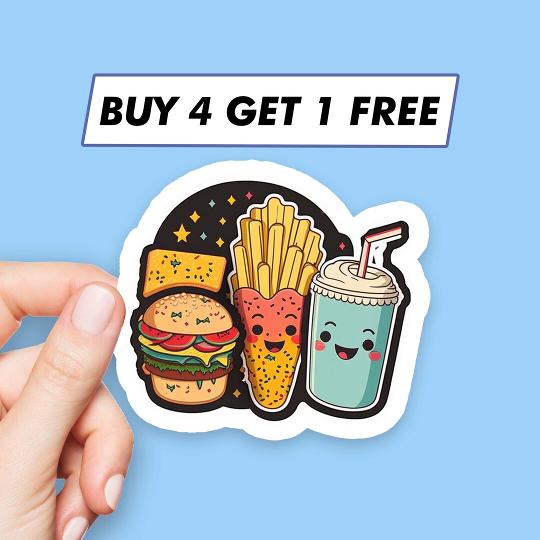 French Fries Emoji Sticker Burger Drinks Stickers Laptop Stickers ...