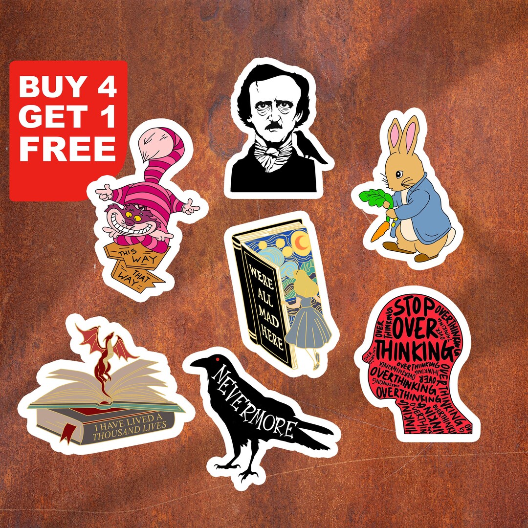 Nevermore Raven Books Stickers Book Merch Stickers Books Lover Gifts ...