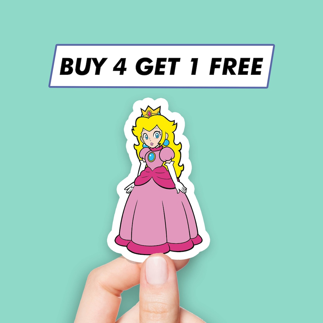 Kawaii Princess Peach Sticker Super Mario Cute Stickers Laptop Stickers ...