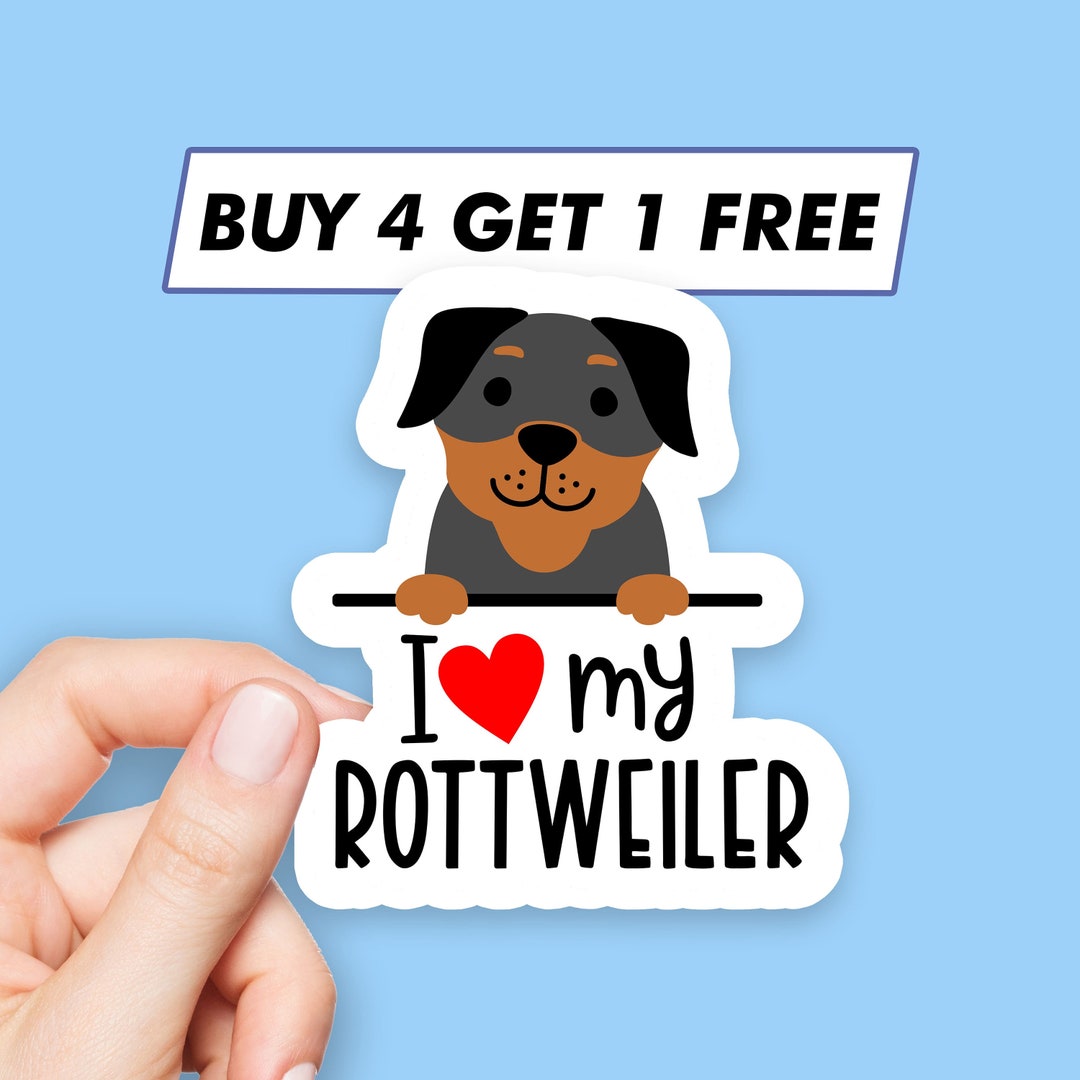 Cute I Love My Rottweiler Sticker Dog Quotes Stickers Laptop Stickers ...