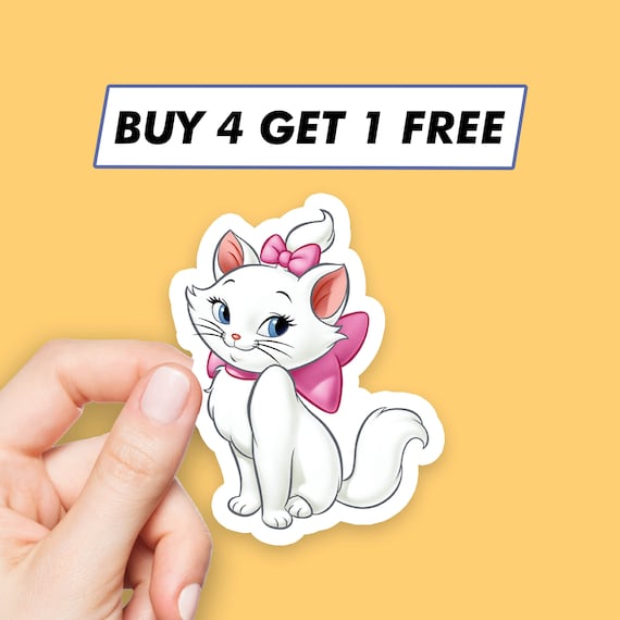 Marie Cat Sticker Kitten Cartoon Stickers Laptop Stickers | Etsy