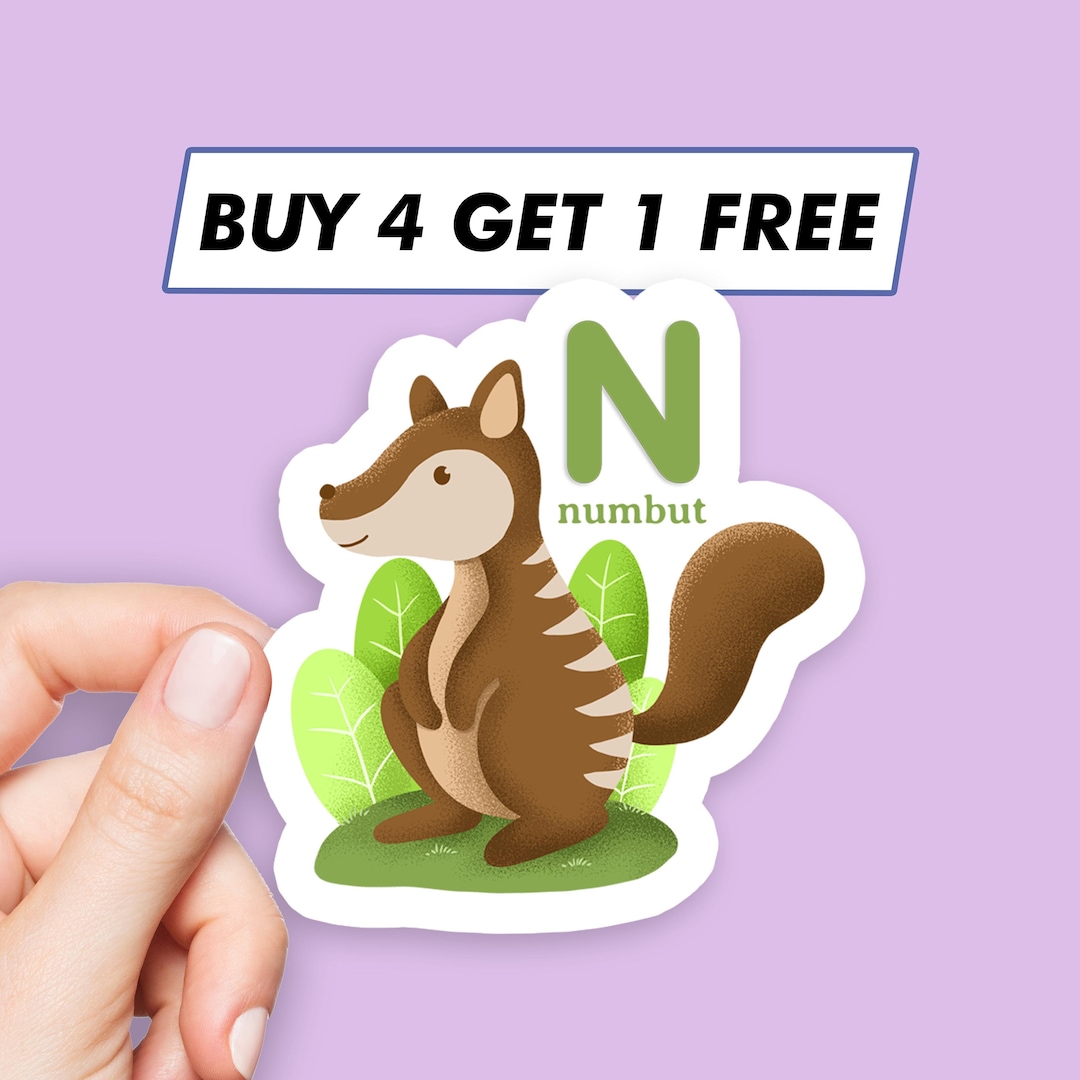 Numbut Letter N Sticker Animal Alphabet Stickers Laptop Stickers ...