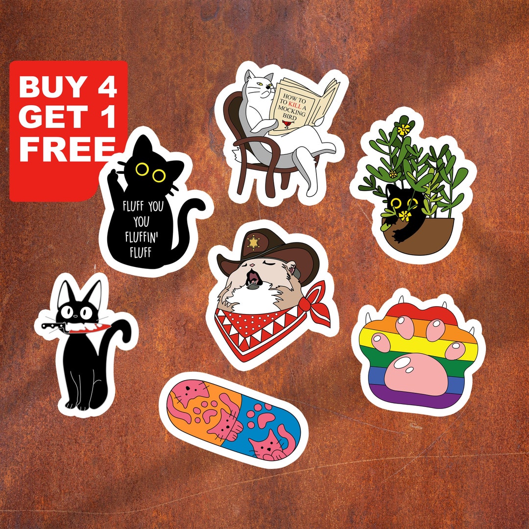 Cowboy Cat Memes Stickers Anime Cats Sticker Cat Person Gifts Inspiring ...