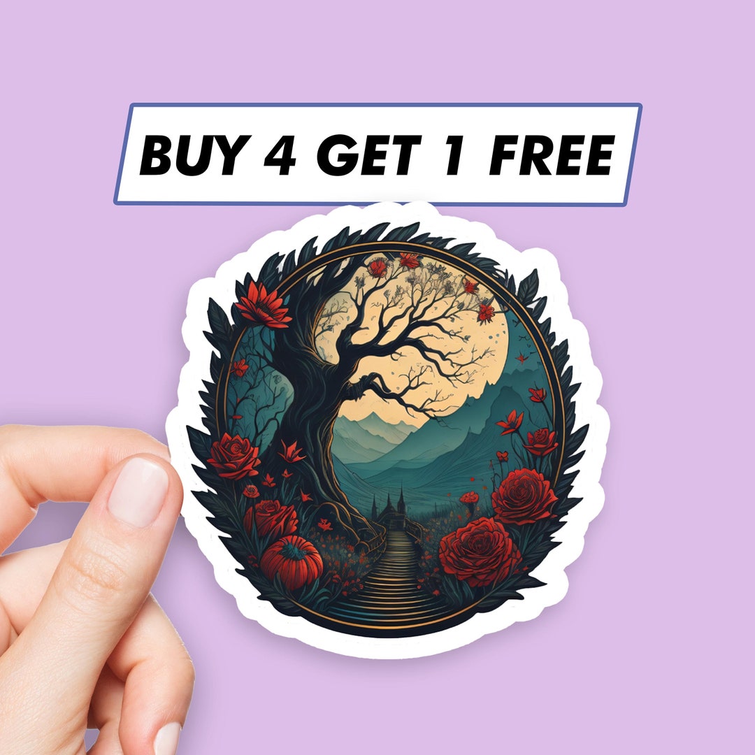 Gothic Moon Sticker Halloween Horror Stickers Laptop Stickers Aesthetic ...