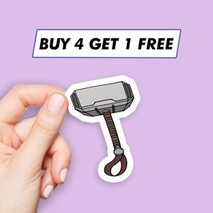 Thor Mjolnir Sticker Avengers Superhero Stickers Laptop Stickers ...