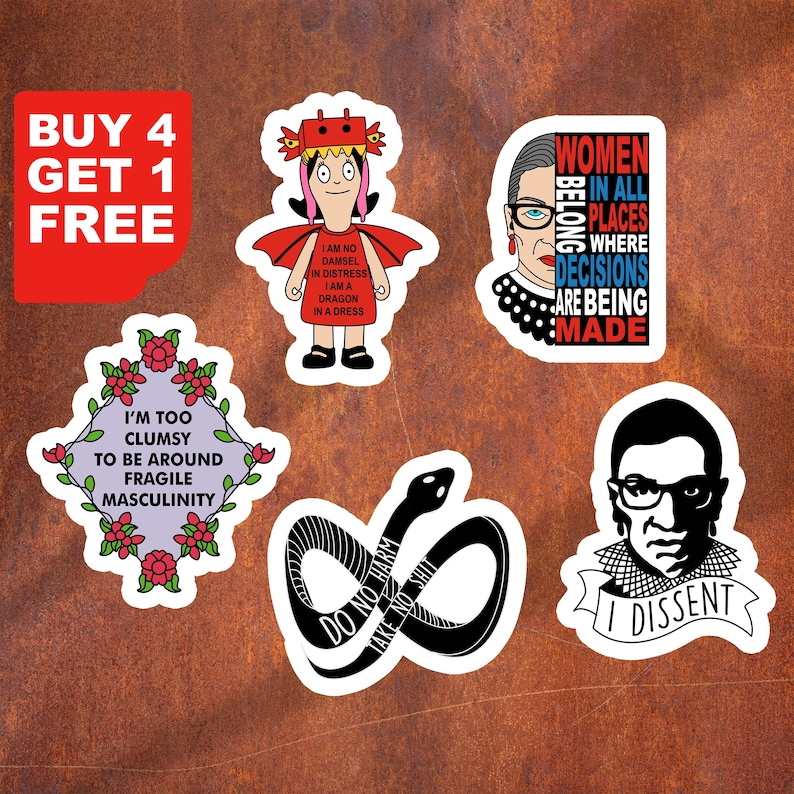 Ruth Bader Quote Stickers Cute Dragon Stickers Rbg Gifts Inspiring ...