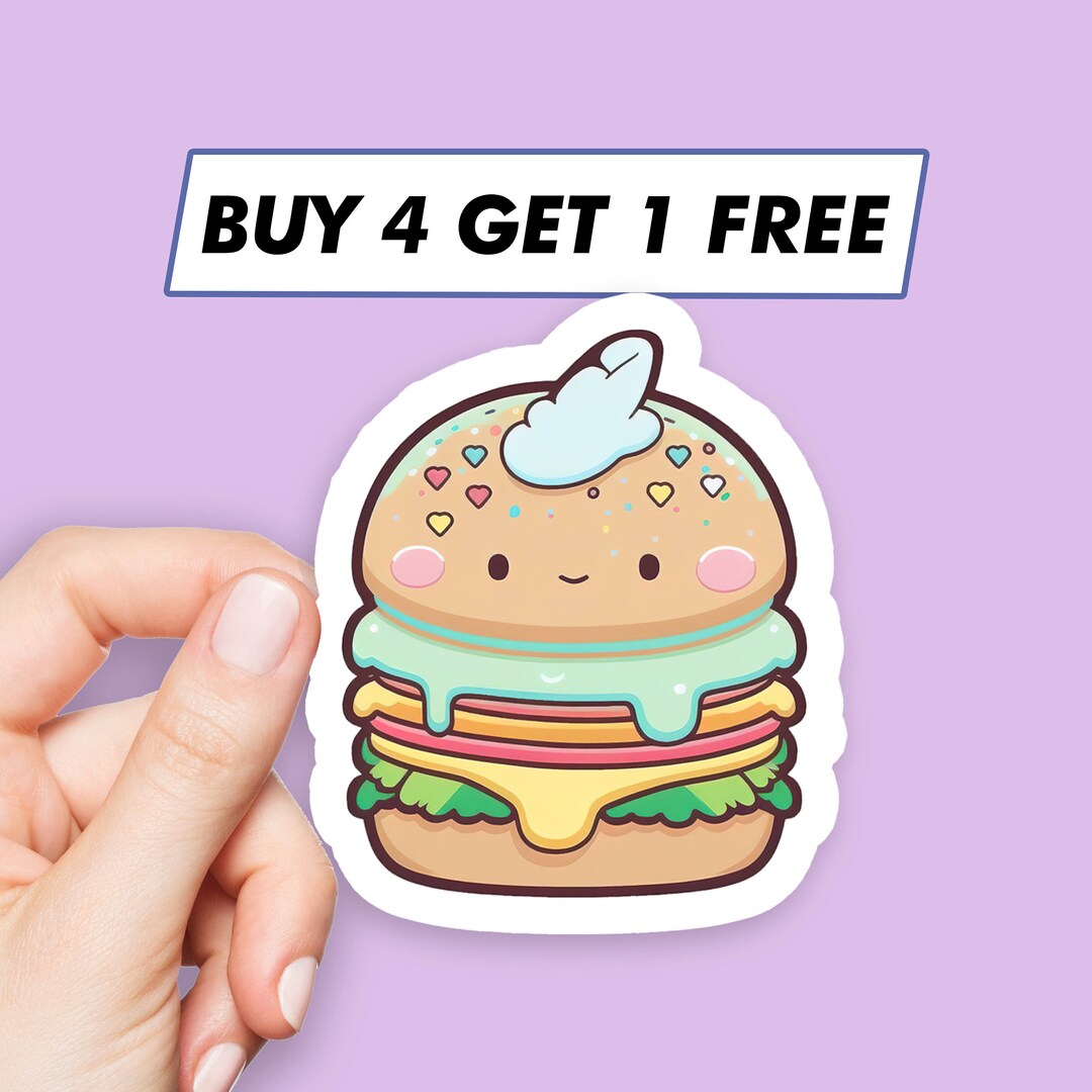 Burger Emoji Sticker Fast Food Drinks Stickers Laptop Stickers ...
