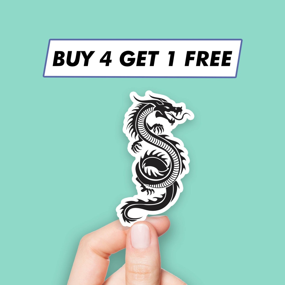 Japanese Dragon Sticker Tribal Punk Stickers Laptop Stickers Aesthetic ...