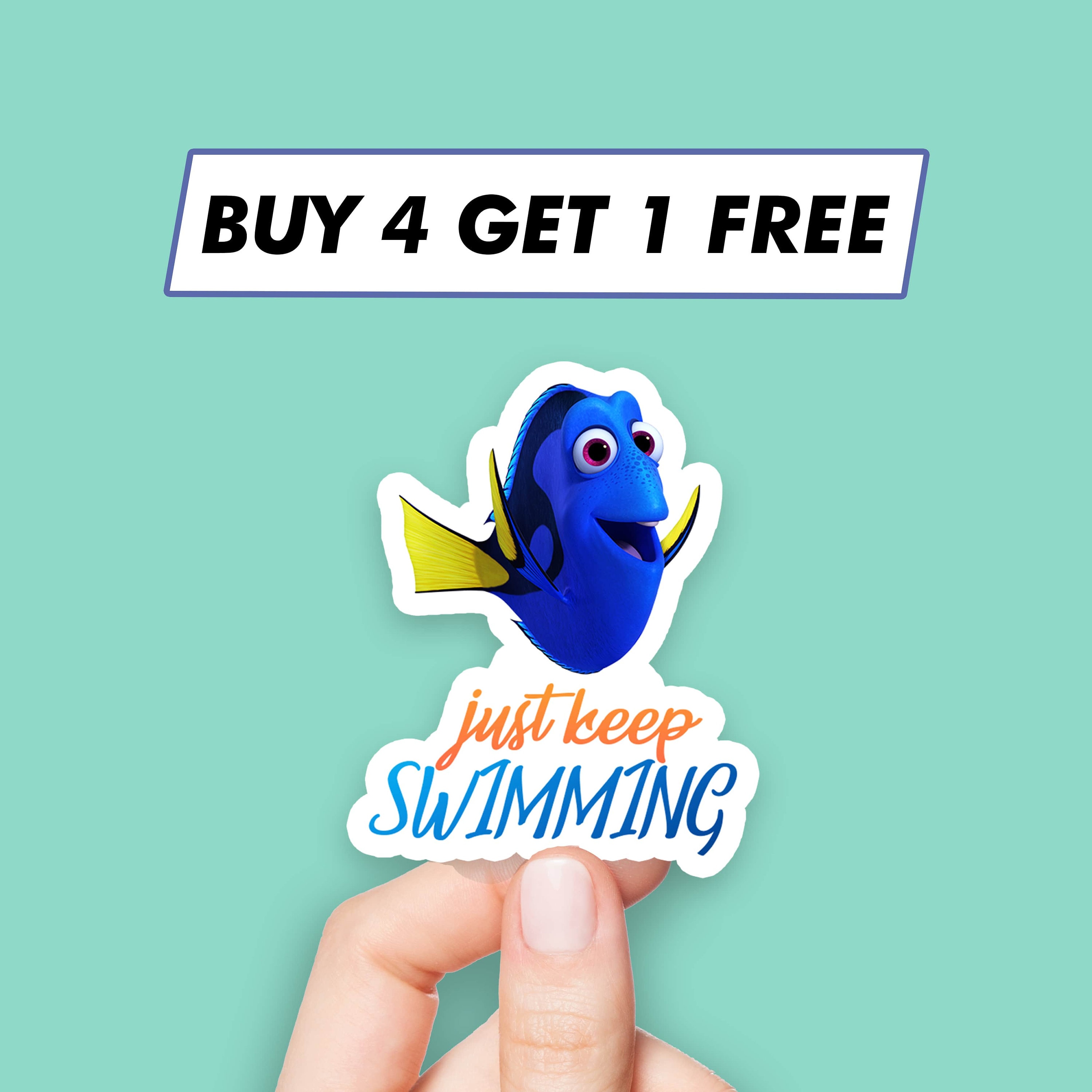 Motivational Just Keep Swimming Sticker Dory Saying Stickers Laptop ...