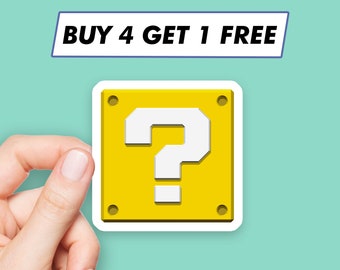 Super Mario Bros Inspired Question Mark Item Block Vinyl Decal - Etsy