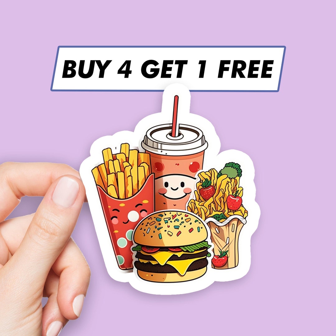 Junk Food Emoji Sticker Cute Fast Food Stickers Laptop Stickers ...