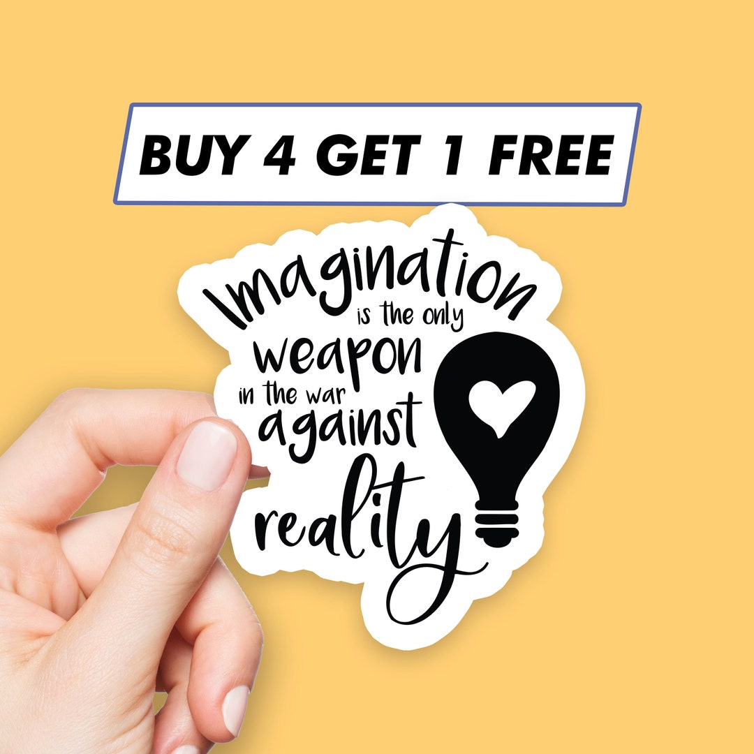 Cute Imagination Reality Sticker Alice in Wonderland Quote Stickers ...