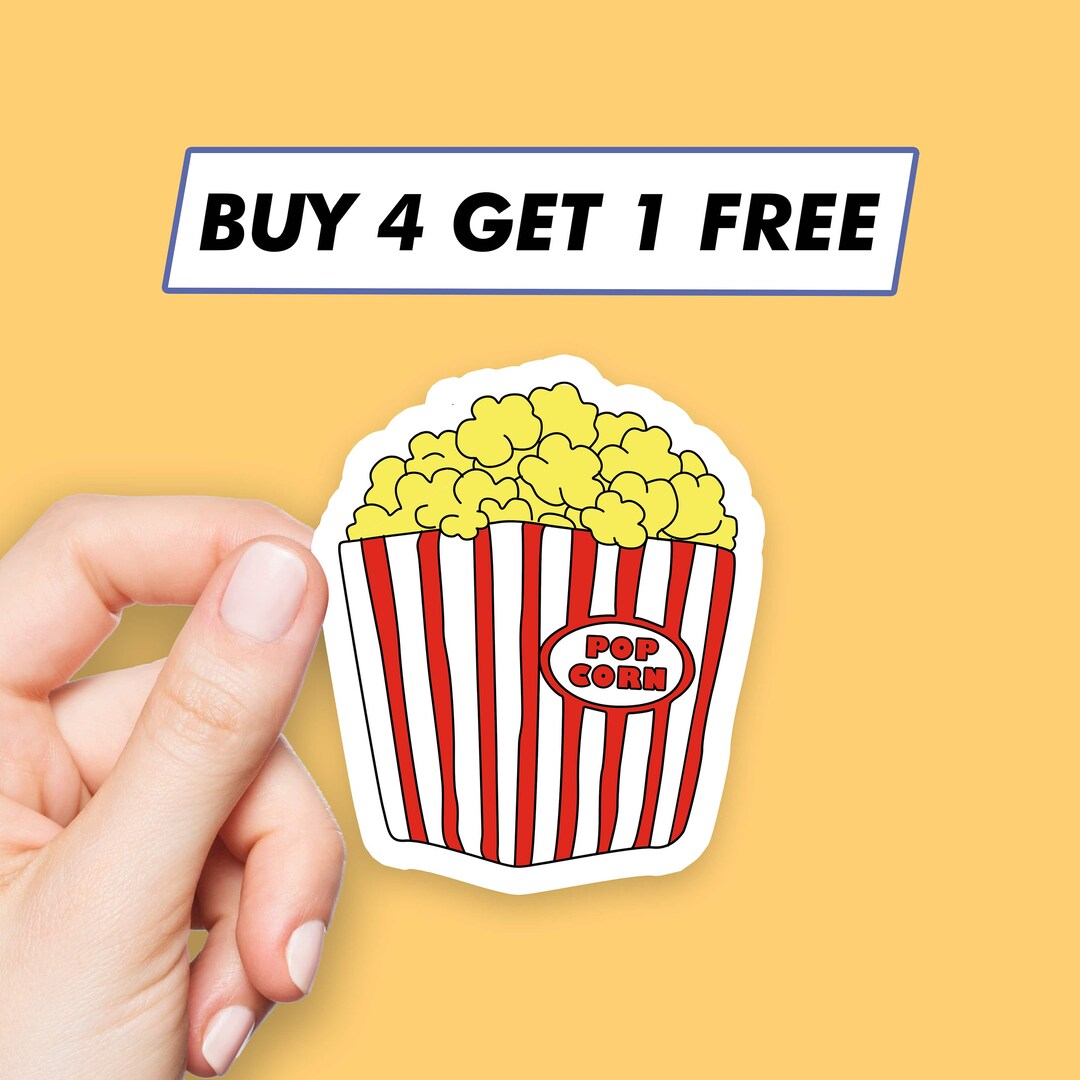 Cool Popcorn Sticker Cute Food Stickers Laptop Stickers Aesthetic ...