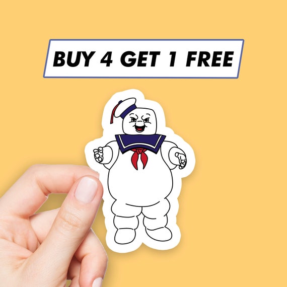 Ghostbusters Marshmallow Man Sticker Ghost Cartoon Stickers | Etsy